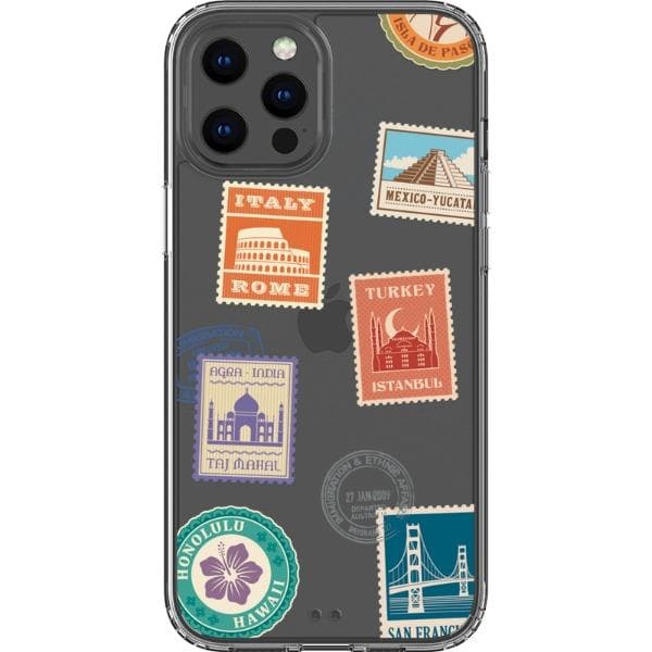 Passport Stamps Travel Clear Phone Case for Apple iPhone 15 (& more ...