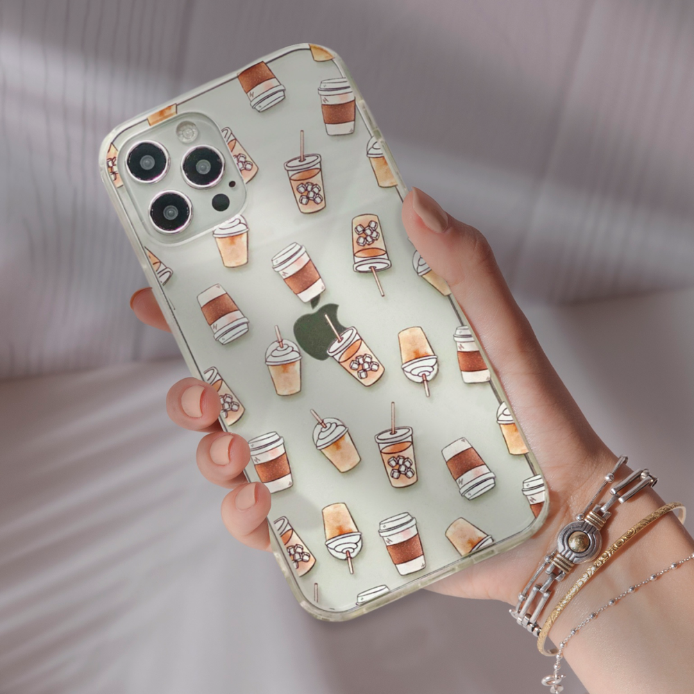 Coffee Cups Clear Phone Case for Apple iPhone 15 (& more!)– The Urban Flair