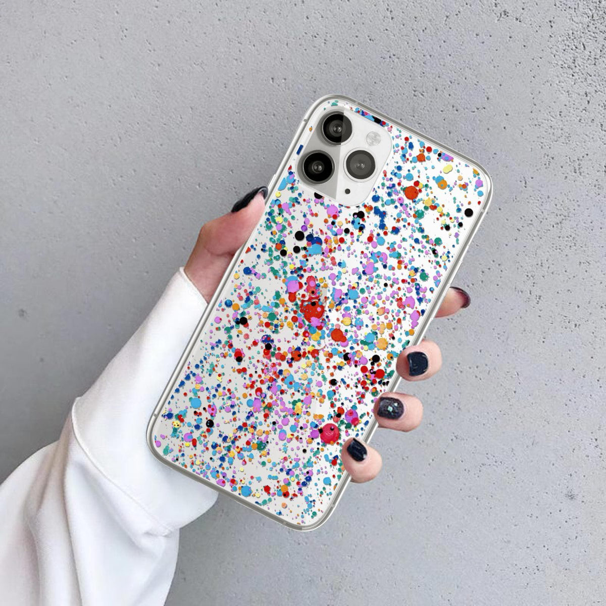 Colorful Paint Splatter Clear Phone Case for Apple iPhone 15 (& more ...