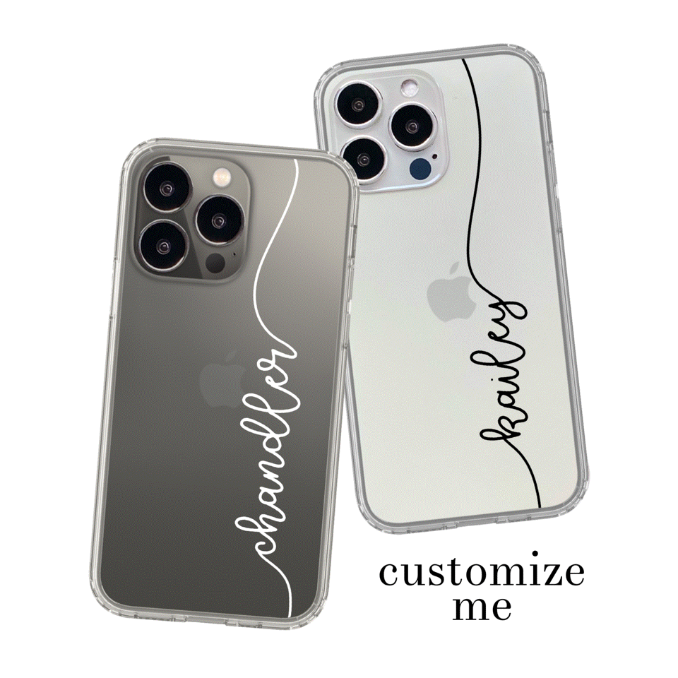 Custom Calligraphy Name Clear Phone Case for Apple iPhone 14 (& more ...
