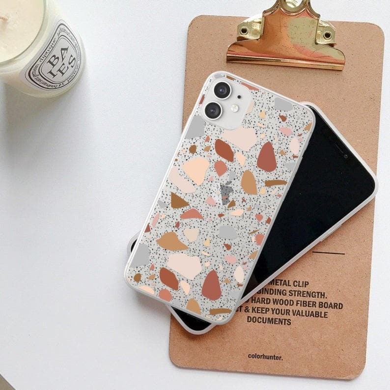 Minimal Terrazzo Clear Phone Case for Apple iPhone 15 (& more!)– The ...