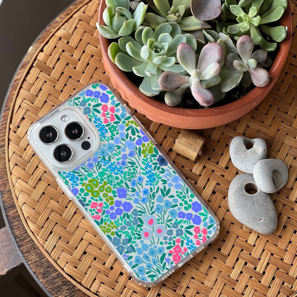 Periwinkle Flower Doodles Clear Case for Apple iPhone 15 (& more!)– The ...