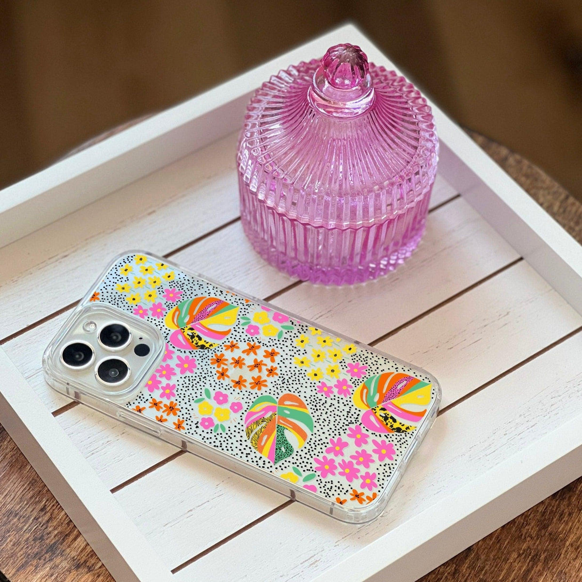 Tropical Doodles Clear Phone Case for Apple iPhone 15 (& more!)– The ...